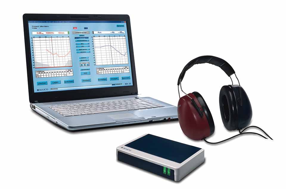 Audiometr MAICO MA 33 (metoda Johansena) www.lepiejslysze.pl